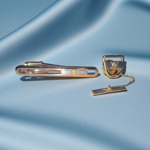 Celine | Accessories | Celine Tie Clip And Pin Set | Poshmark